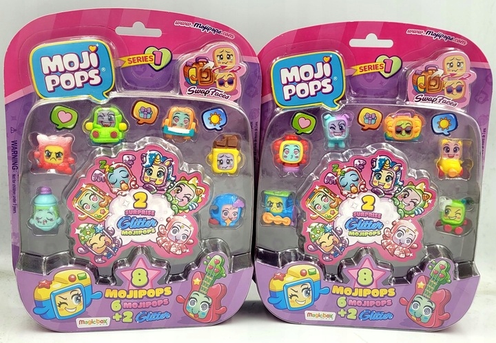 MOJI POPS GLITTER PARTY 8 SZT FIGURKI BROKATOWE - 14044560766 ...