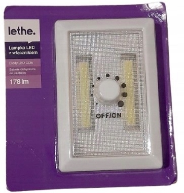 LETHE LAMPKA LED Z WŁĄCZNIKIEM COB 178lm + BATERIE - 12849119442 - oficjalne archiwum Allegro