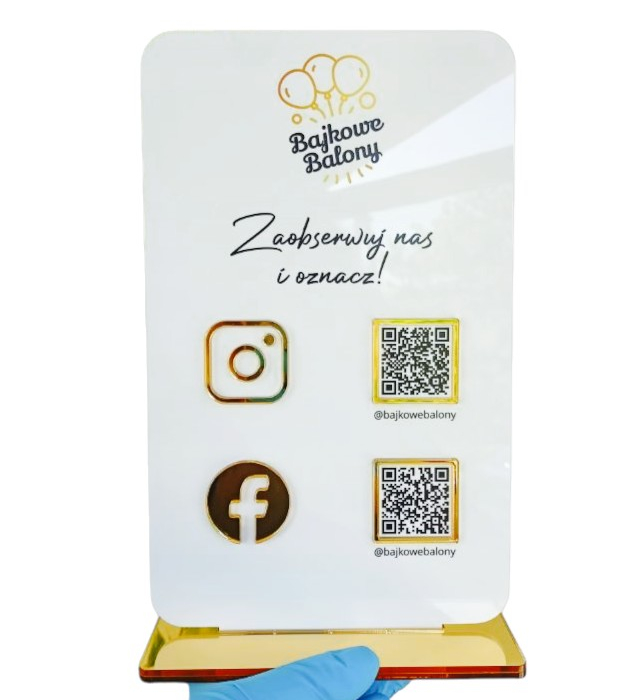Tabliczka Statuetka Wizytówka Stand Stojak z kodem QR i logo firmy - 13390397428 - oficjalne ...