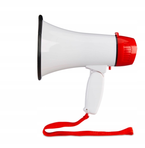 Megafon Relaxdays 10021456 biały na festyny i imprezy dla kibica ...