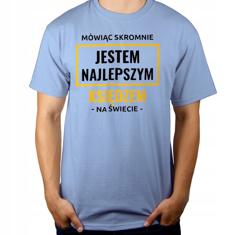 Najlepszy ksiądz na świecie Koszulka Błękitna - 13708134454 - oficjalne archiwum Allegro