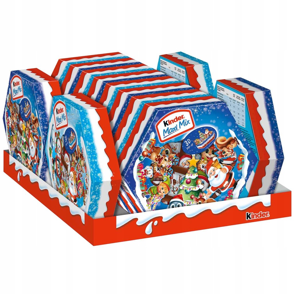 Kinder Maxi Mix Zestaw prezentowy 3D Dla dzieci Na Święta Słodycze 143g ...