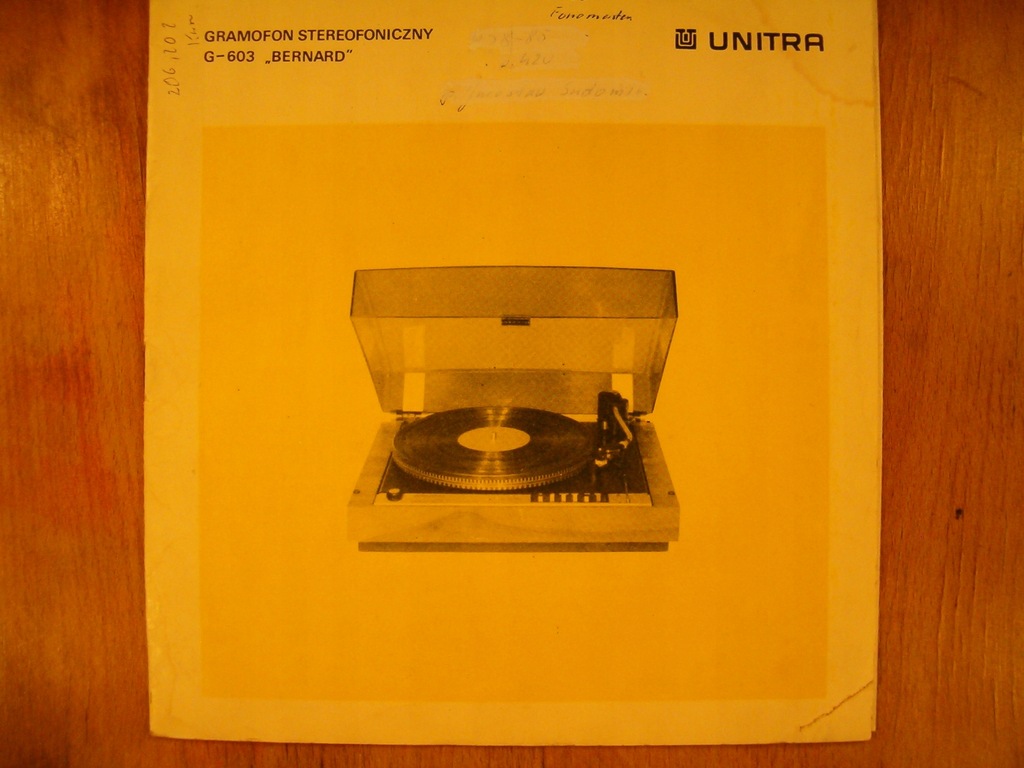 G-603 Bernard Gramofon Instrukcja Obsługi Fonica - 13671114074 ...