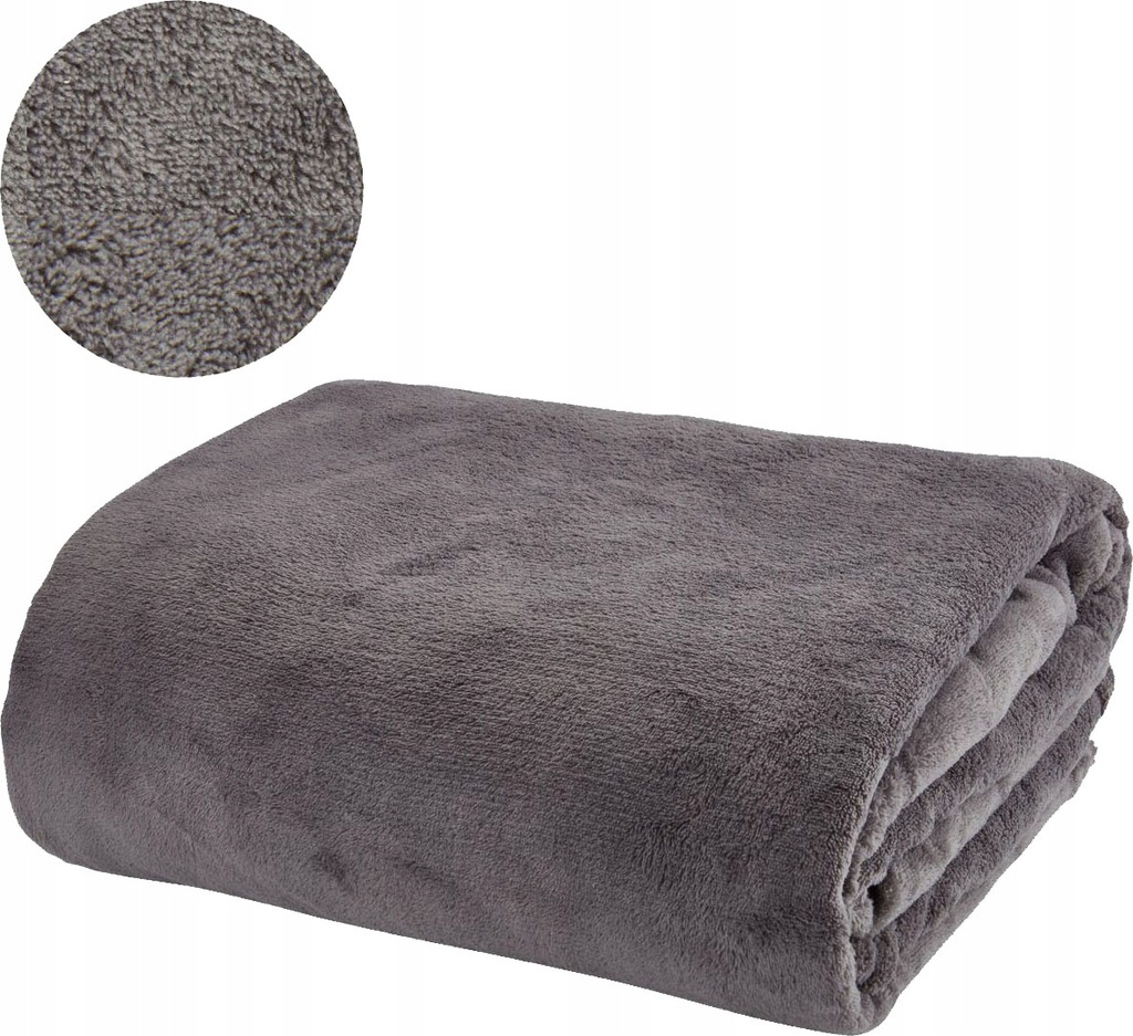 NARZUTA CIEPŁY KOC NA ŁÓŻKO 140x200 KOCE SZARY - 13025851847 ...