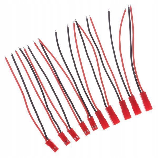 2x5 Pairs 10cm 22AWG Silicon Wire Pin JST Connector Plug Male&Female 2 Pcs - 15381647048 ...