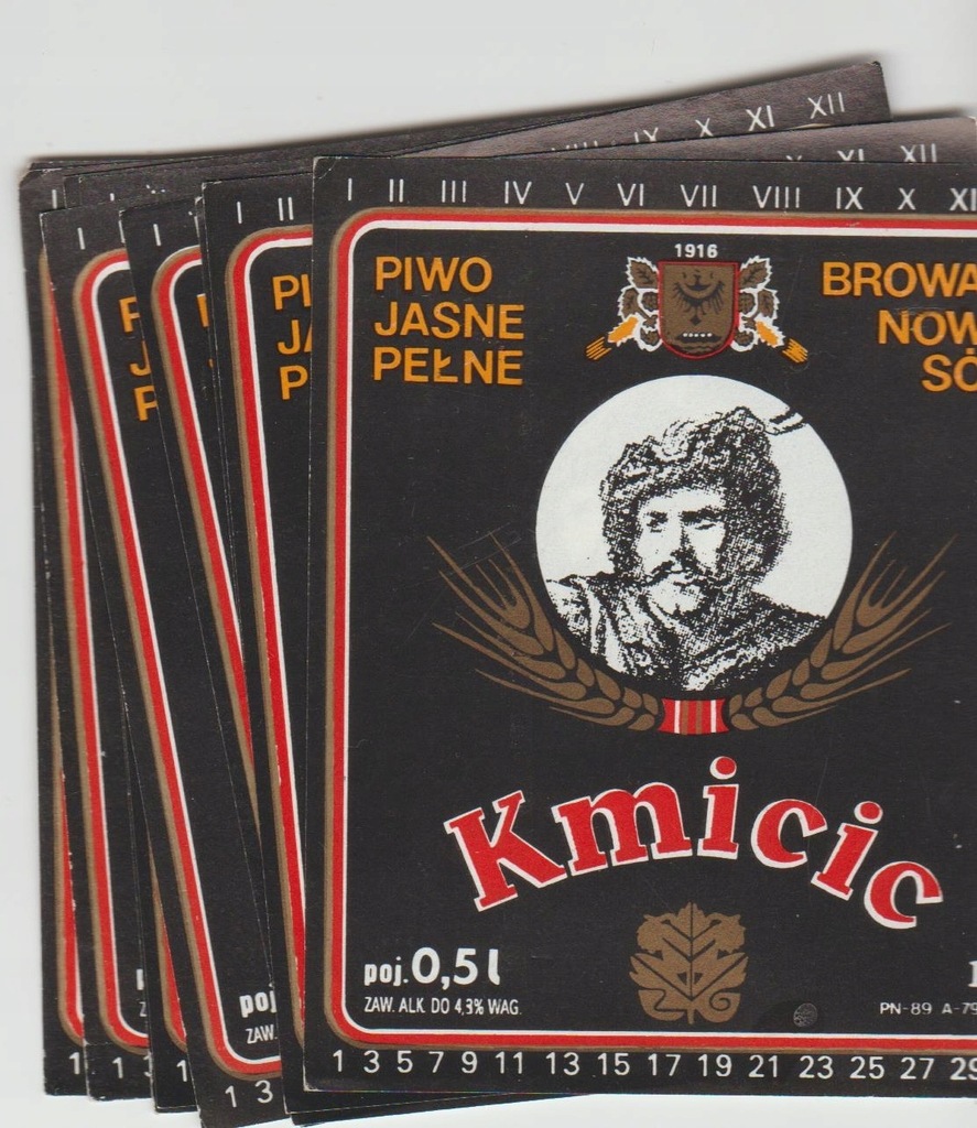 Nowa Sól Browar Etykieta piwa Kmicic 10szt - 13230287352 - oficjalne archiwum Allegro