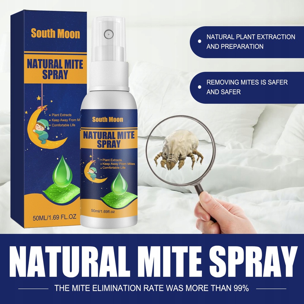 50ml Natural Mites Spray Home Bedroom Fabric Sterilization Removal ...