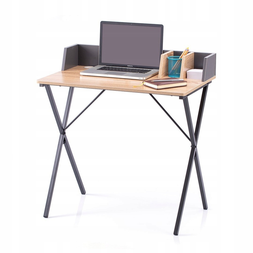 HOMEDE MAŁE BIURKO MINI 80cm NOWOCZESNE LOFT DĄB - 11919040441 ...