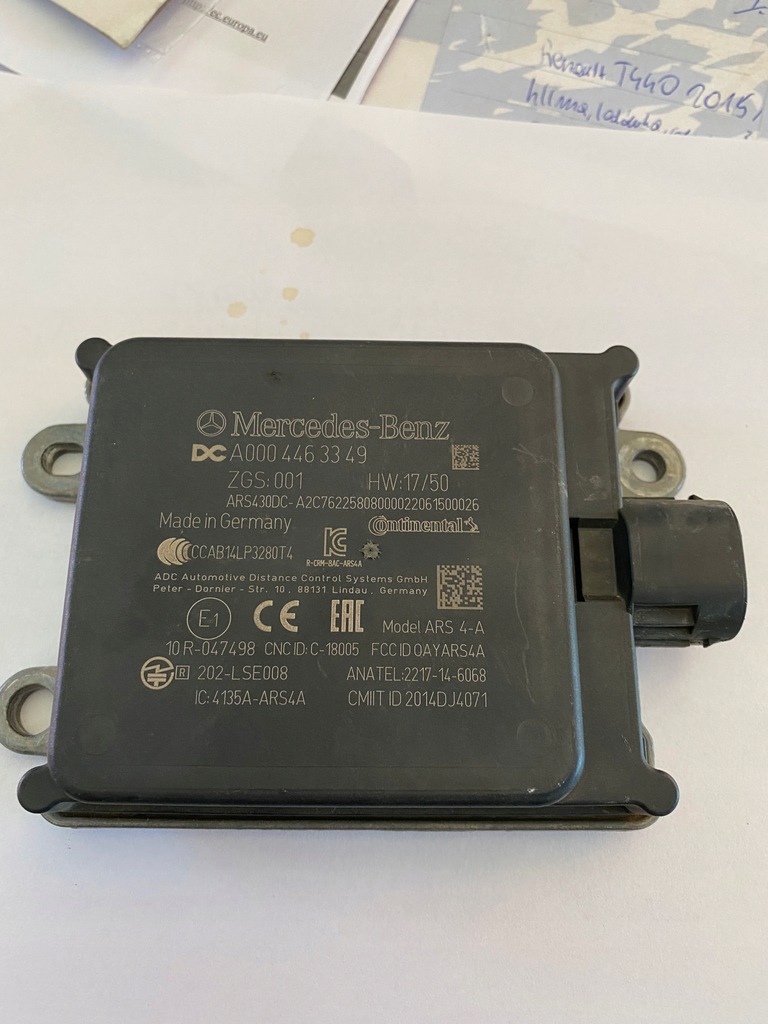 Radar Sensor Actros MP5 A0004463349 - 11378043714 - oficjalne archiwum ...