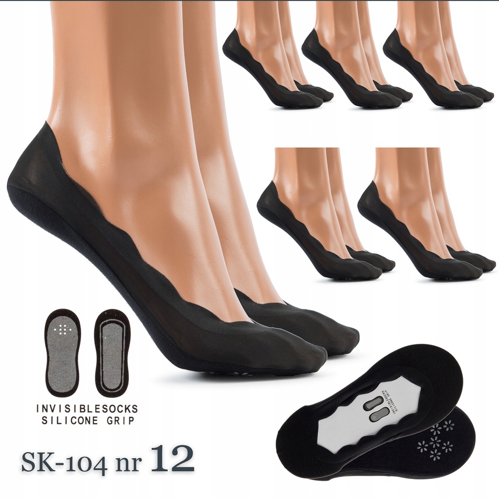 6 par Skarpetki KORONKA STOPKI damskie BALERINKI - 11864107383 - oficjalne archiwum Allegro