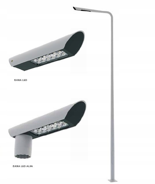 LAMPA ISKRA LED NA WYSIĘGNIKU wys 4 m kolor inox - 7829057436 ...