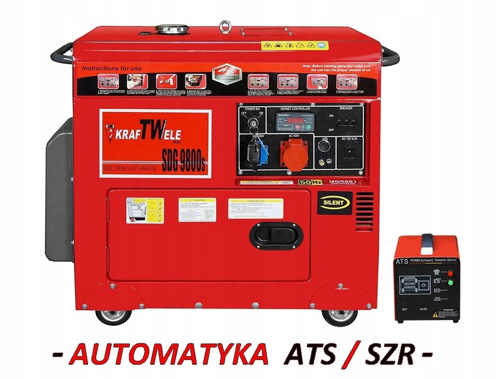 Agregat prądotwórczy KrafTWele SDG9800S 3F ATS - 12622770417 - oficjalne archiwum Allegro
