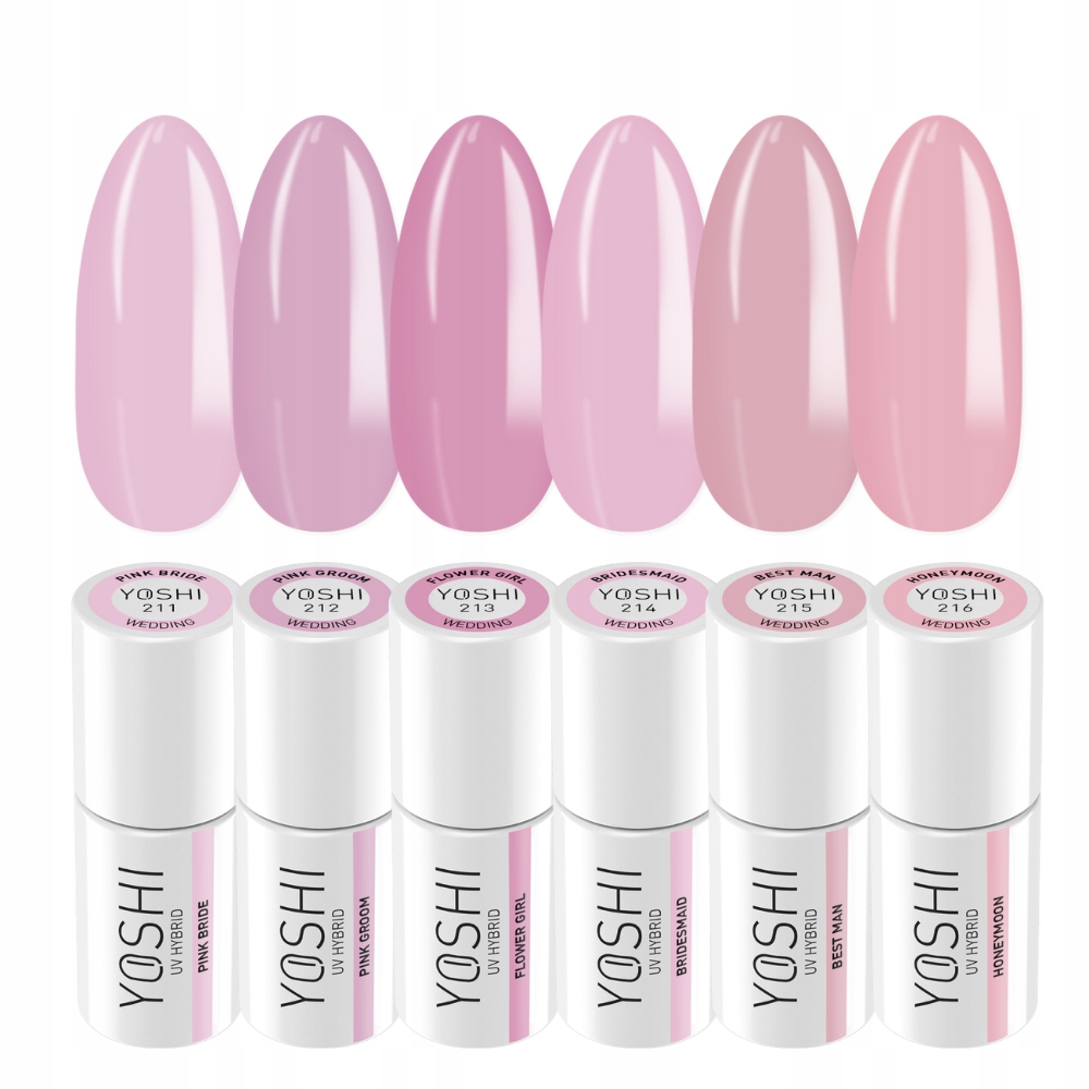 Yoshi zestaw lakiery hybrydowy Wedding Party 6 szt - 12762871037 - oficjalne archiwum Allegro