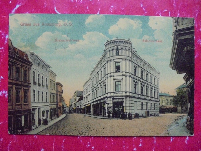 KLUCZBORK KREUZBURG RÓG ULICY KRAKOWSKIEJ I ZAMKOWEJ NAROŻNA KAMIENICA 1914 - 17547598739 ...