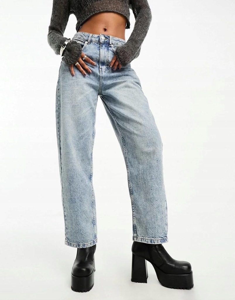 NIEBIESKIE SPODNIE JEANS SZEROKIE NOGAWKI KIESZENIE 5YK NG7__W26/L30/S - 15196664351 - oficjalne ...