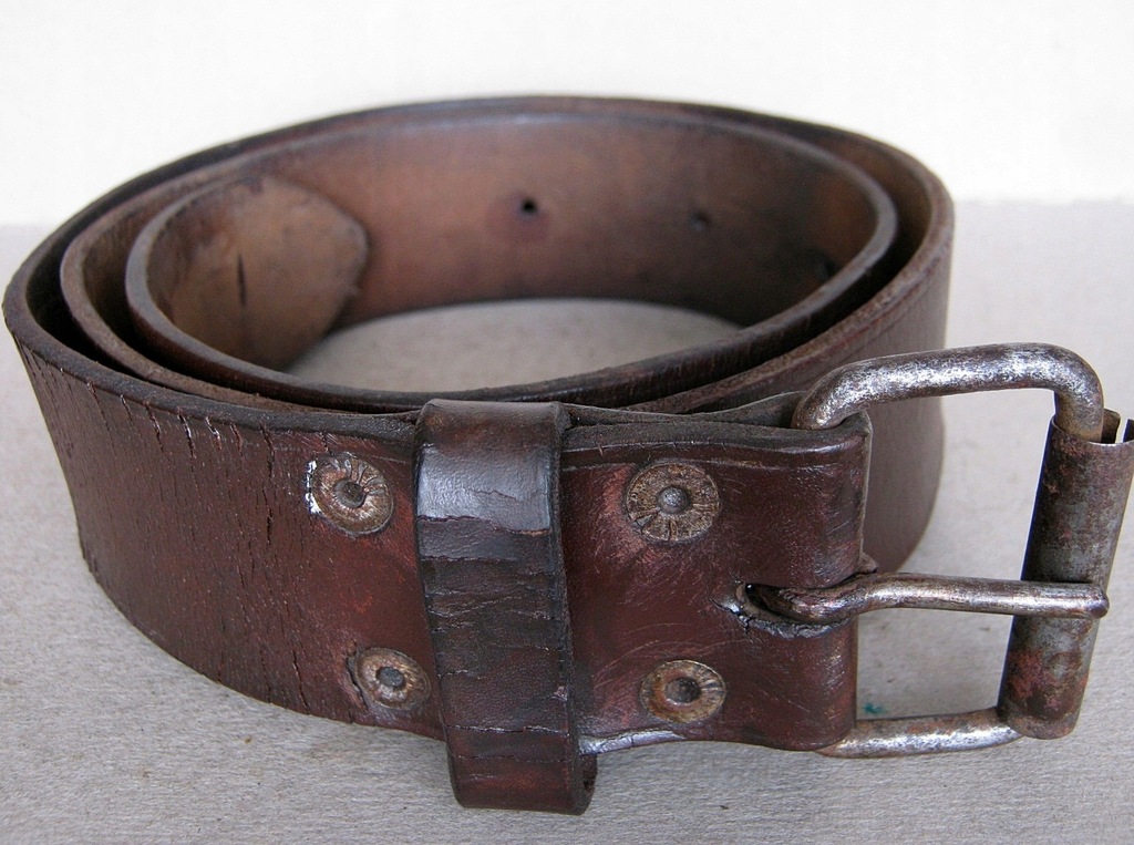 PAS SZEREGOWEGO LWP BRĄZOWY SKÓRZANY 115cm / 1980r - 13167755325 ...