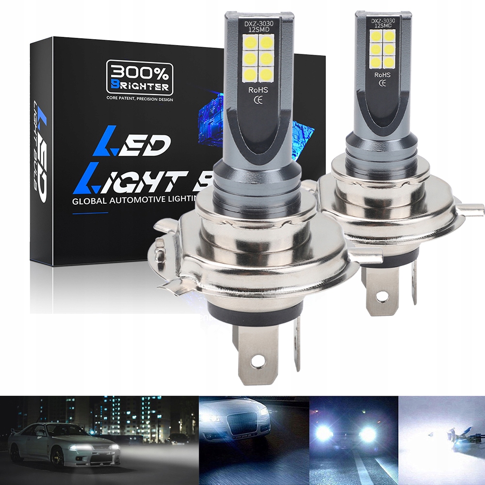 ŻARÓWKA LED H4 DC 9V-36V 50W ODPORNY NA MGŁĘ 2SZT - 12821718790 - oficjalne archiwum Allegro