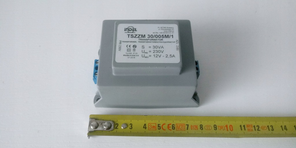 Transformator TSZZM 30/005M/1 Indel 230 / 12V 30VA - 12630861987 - oficjalne archiwum Allegro