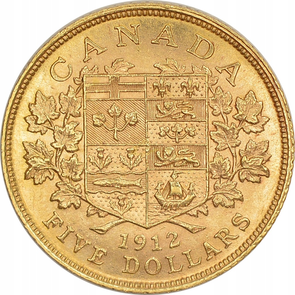 5.db.CANADA, JERZY V, 5 DOLARÓW 1912 - 17493621030 - oficjalne archiwum ...