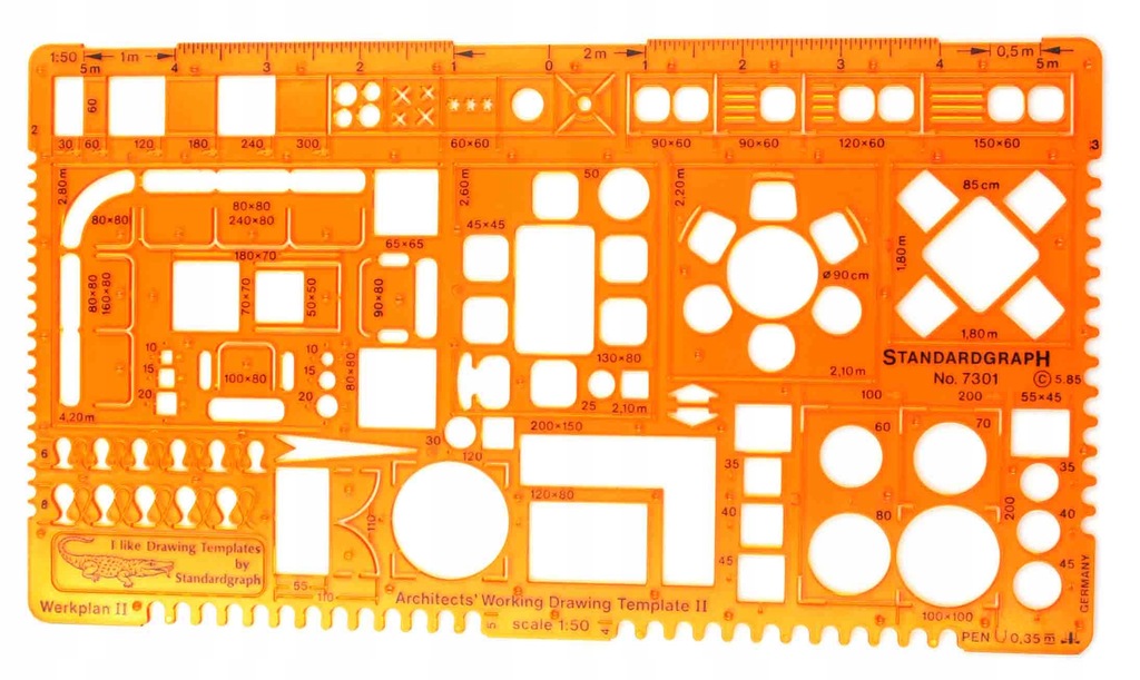Szablon kreślarski Standardgraph 7301 - 13656526211 - oficjalne archiwum Allegro