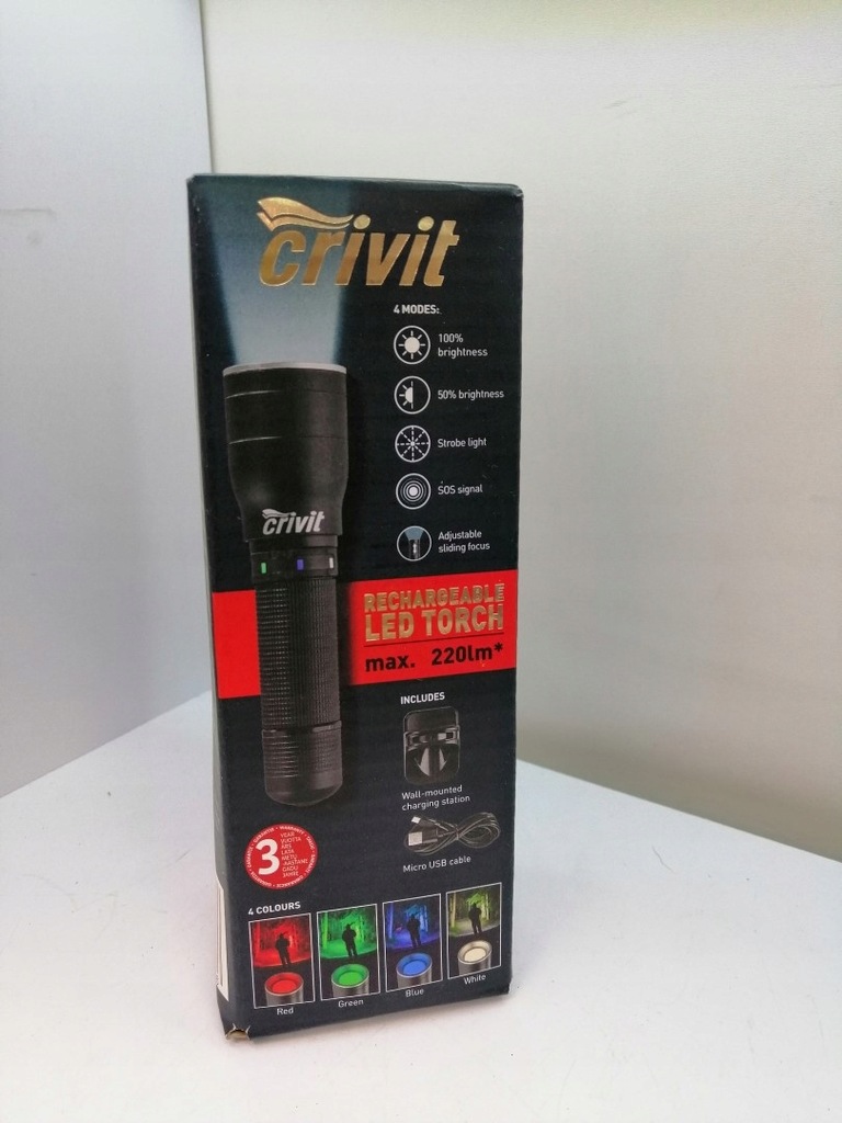 CRIVIT AKUMULATOROWA LATARKA LED - 12296907499 - oficjalne archiwum Allegro