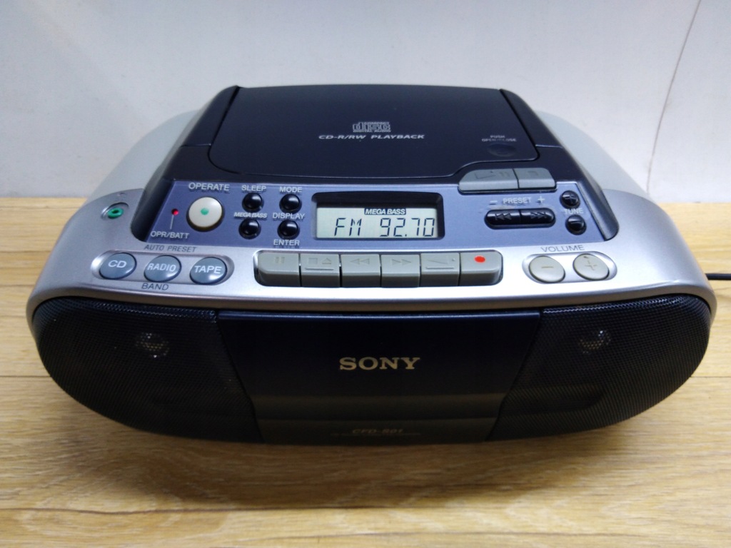 RADIO BOOMBOX SONY MEGA DZWIĘK CD KASETA FM/AM - 13263825320 ...
