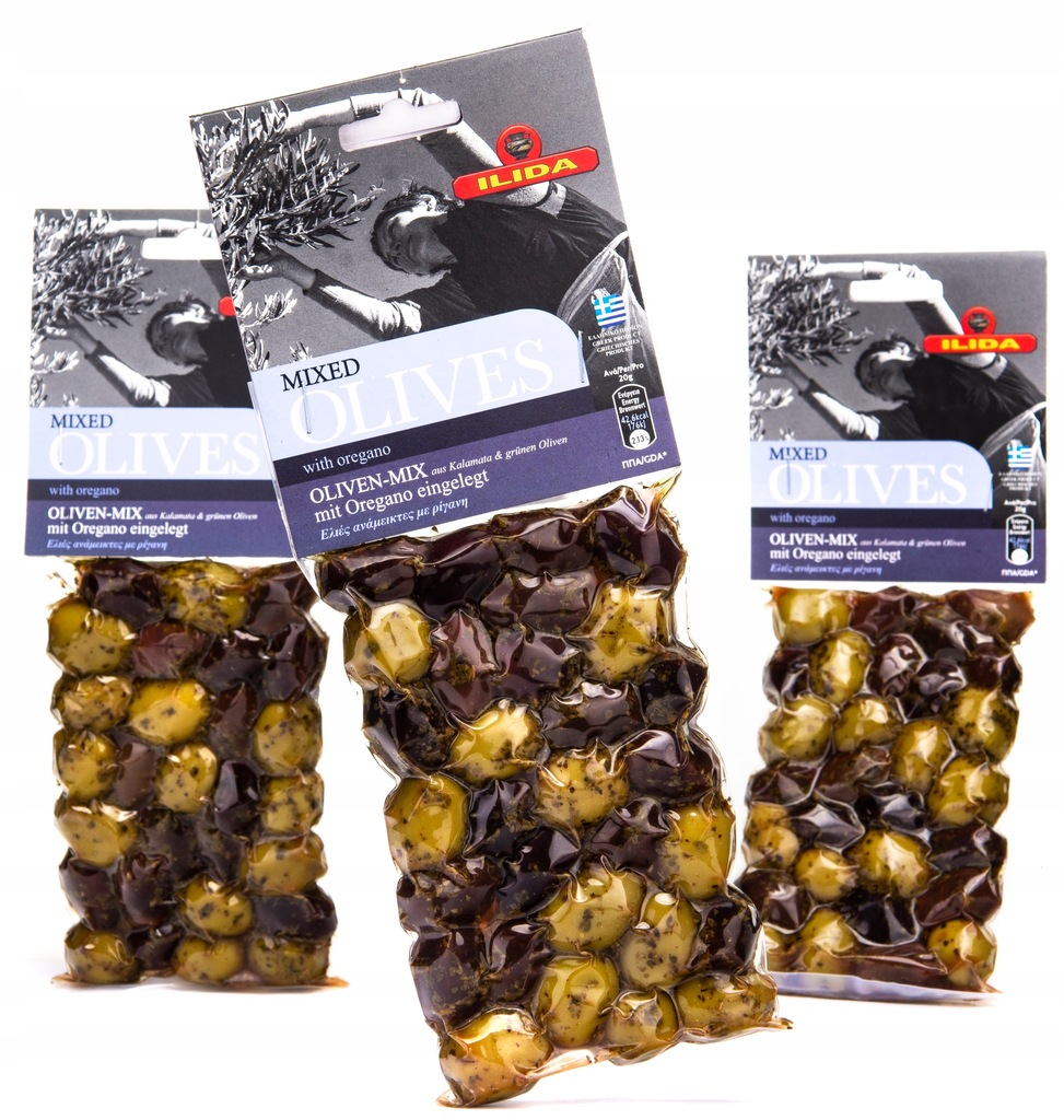 Greckie oliwki mix zielone i kalamata z oregano - 9742263819 ...