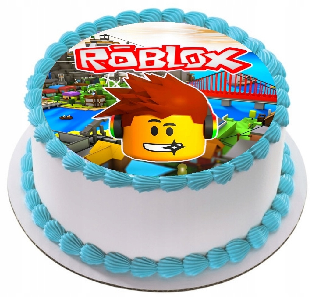 ROBLOX Opłatek cukrowy na tort + napis - 8323181283 - oficjalne ...