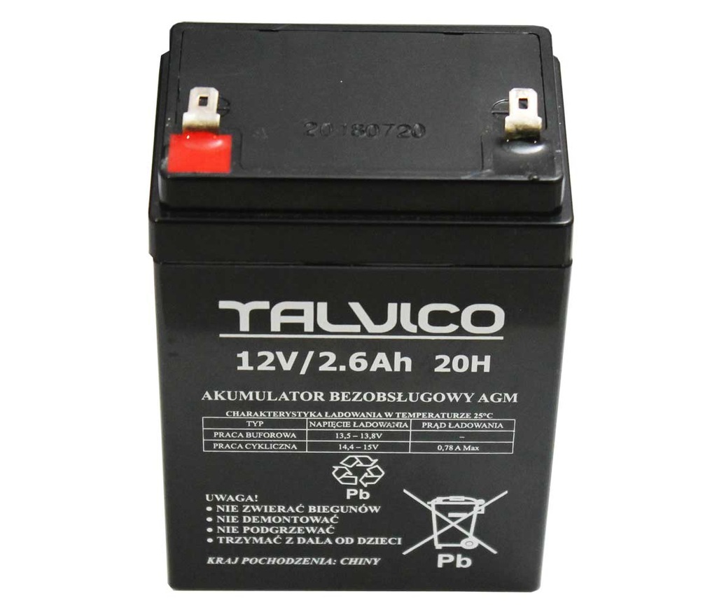 AKUMULATOR ŻELOWY AGM 12V 2,6Ah TALVICO MAŁY - 7768518807 - oficjalne ...
