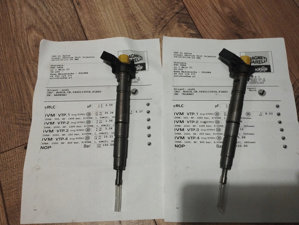 Audi a6 c6 2.7 TDI 0445115054 wtryskiwacz WYKRES - 12707627278 ...