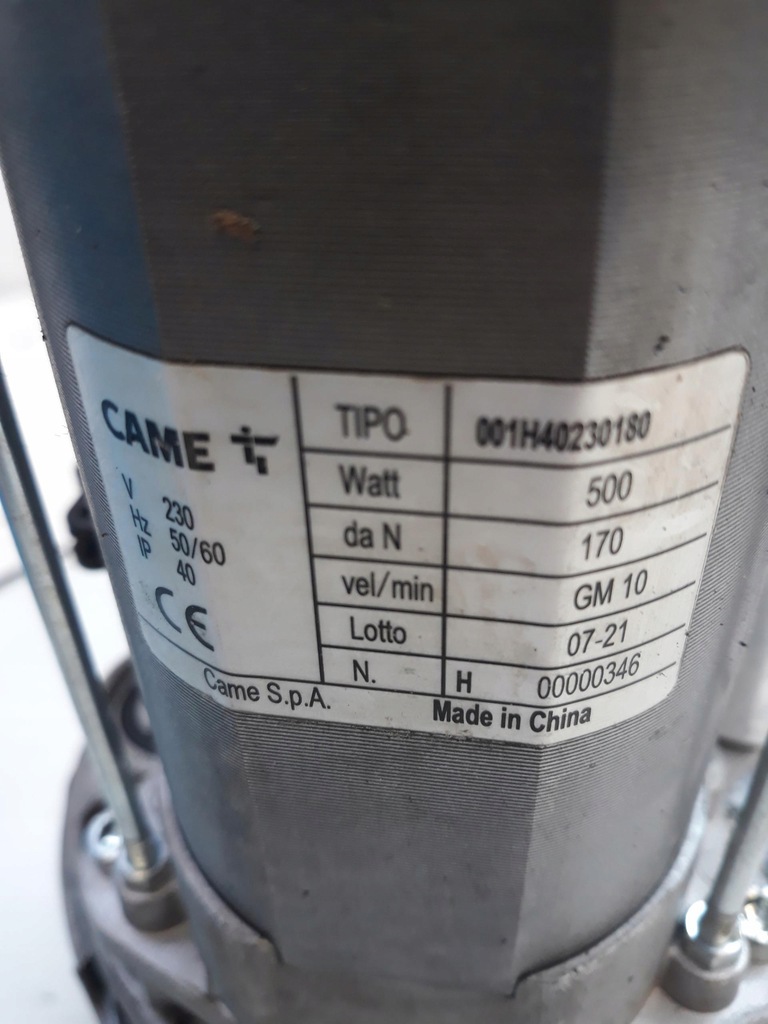 Silnik rolety CAME 180 kg z hamulcem elektrycznym - 12540666484 - oficjalne archiwum Allegro