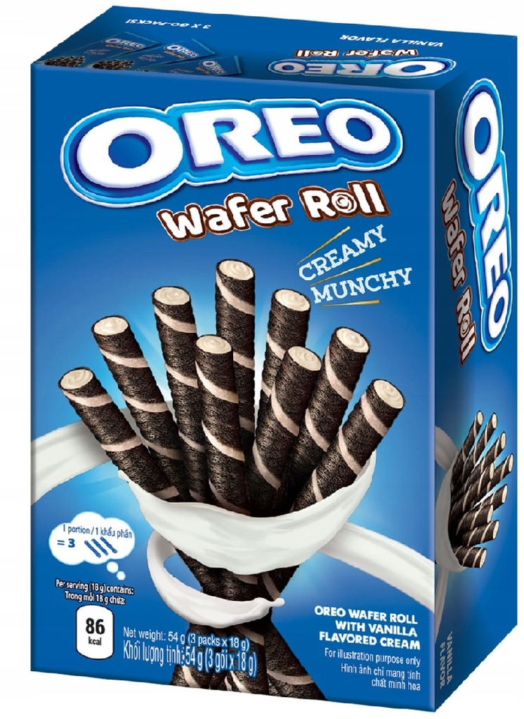 Oreo Wafer Roll Vanilla 54g Rurki Oreo Wanilia - 10106828551 - oficjalne archiwum Allegro
