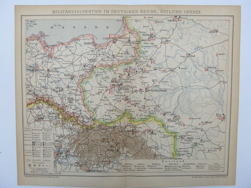 POLSKA KRESY WSCHODNIE DYSLOKACJA WOJSK mapa 1894 - 7027151662 - oficjalne archiwum Allegro