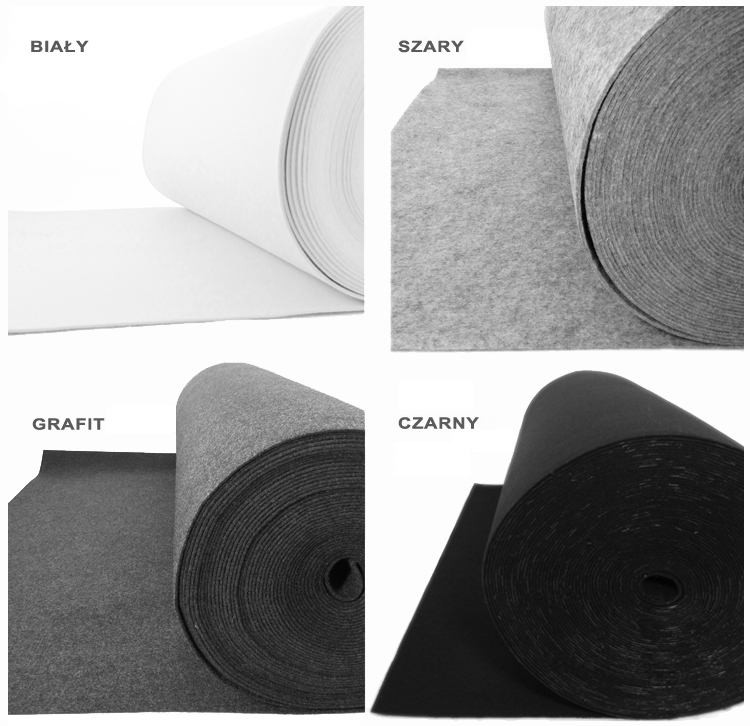Filc 3mm, techniczny, szer. 160cm- wybór kolorów - 6834666023 ...