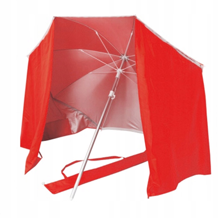 PARASOL NAMIOT PLAŻOWY OCHRONNY CZERWONY XL 180CM - 13855560694 ...