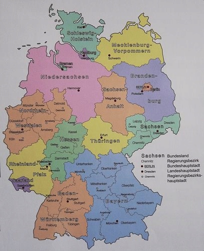 Mapa ścienna Niemiec z kodami pocztowymi - kodowa - 7527945686 ...