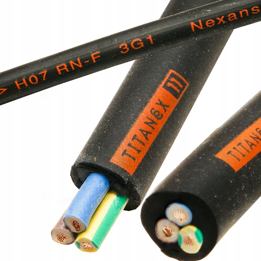 PRZEWÓD miedziany gumowy HELUKABEL 3x1 TITANEX H07RN-F 750 - 7528427509 - oficjalne archiwum Allegro