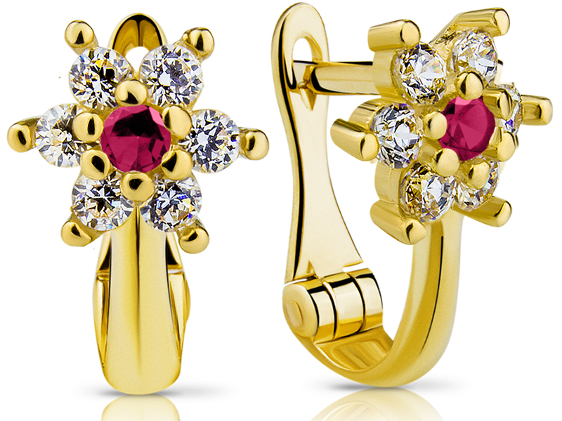Rubinki Złote kolczyki KIDS na Chrzest pr.585 14K - 10529695146 ...