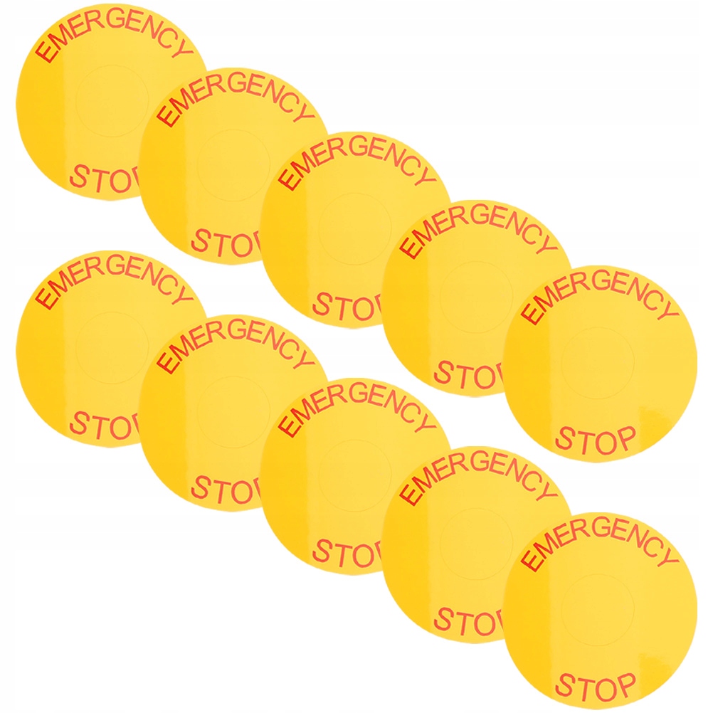 Emergency Stop Sign Stickers Equipment Logo 10 Pcs - 13498688979 ...