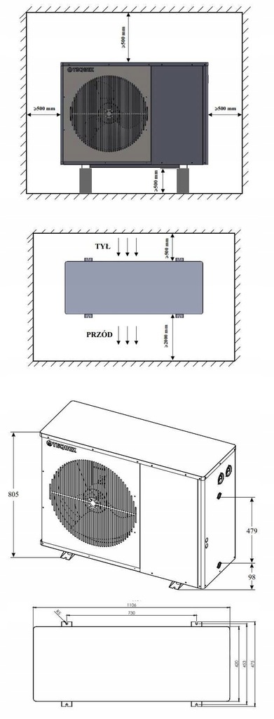 Pompy ciepła TECHNIX POWIETRZNA POMPA MOC 16 kW - 10958103748 - oficjalne archiwum Allegro