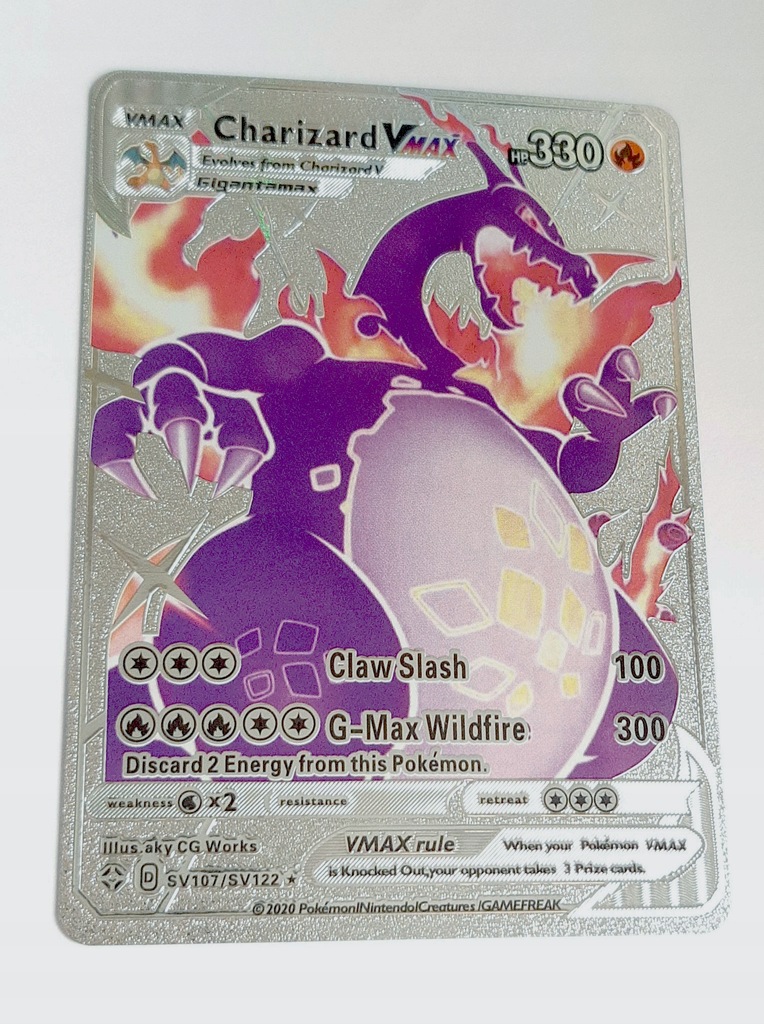 Pokemon Shiny Charizard Vmax Srebrna Karta Silver - 12102575596 ...
