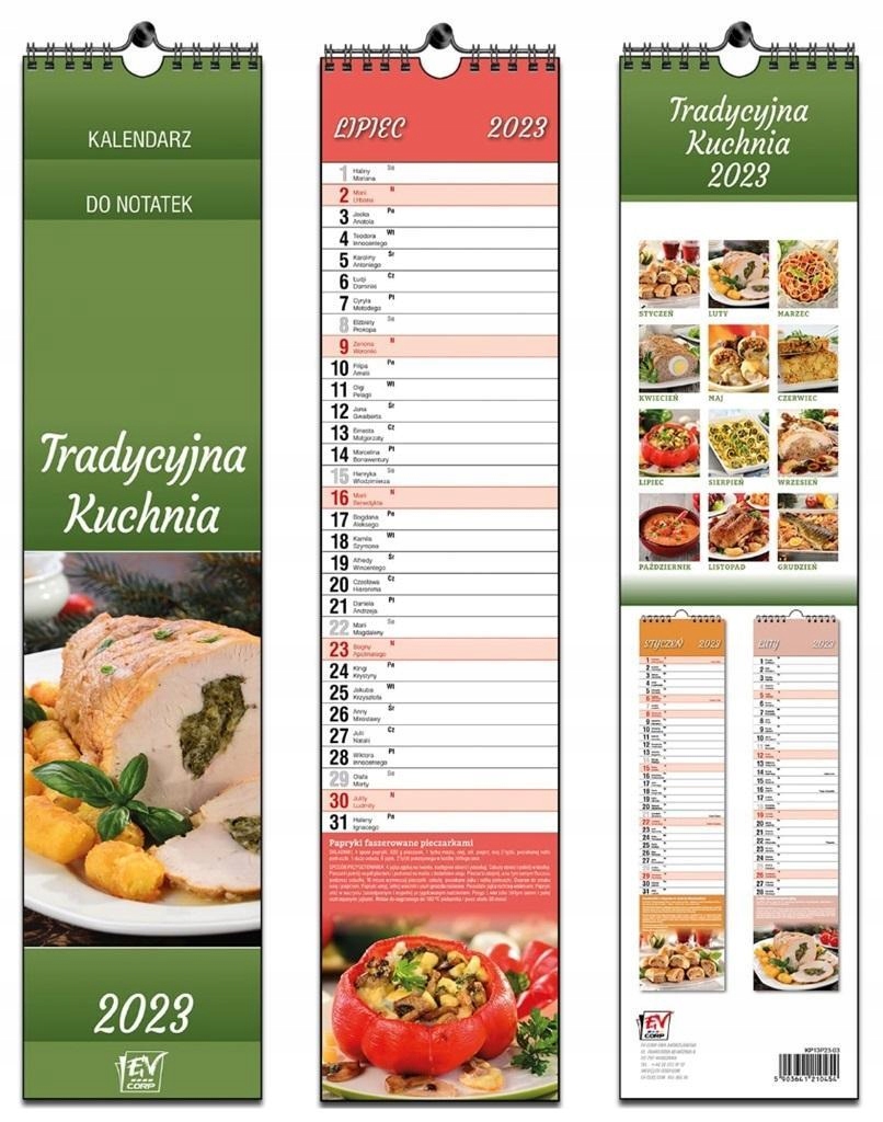 KALENDARZ 2023 PASKOWY 13 PLANSZOWY KUCHNIA - 13035847860 - oficjalne archiwum Allegro
