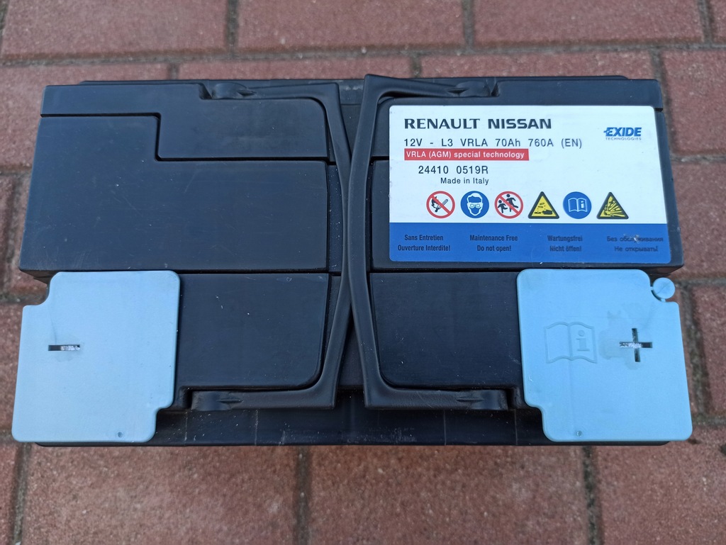 Akumulator RENAULT NISSAN 12V VRLA AGM 70Ah 760A - 12490314984 ...
