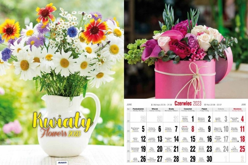 Kalendarz 2023 Ścienny A4 KSM Kwiaty Avanti - 12852059747 - oficjalne archiwum Allegro