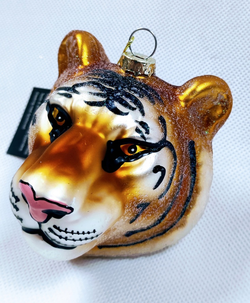 Bombka na choinke Głowa Tygrysa szklana ozdoba - 12763387580 - oficjalne archiwum Allegro