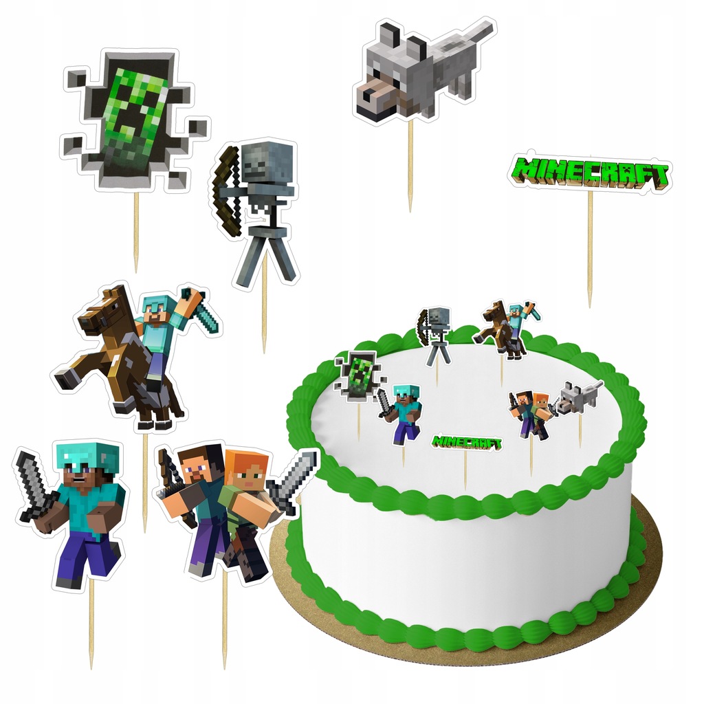 TOPPER NA TORT POSTACIE Z MINECRAFT 7SZT - 13958758344 - oficjalne ...