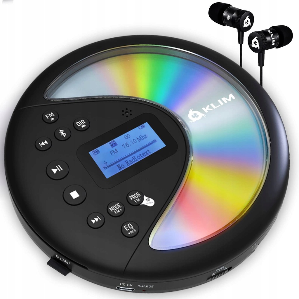 KLIM DISCOVER PRZENOŚNY ODTWARZACZ CD DISCMAN + SŁUCHAWKI BLUETOOTH FM ...