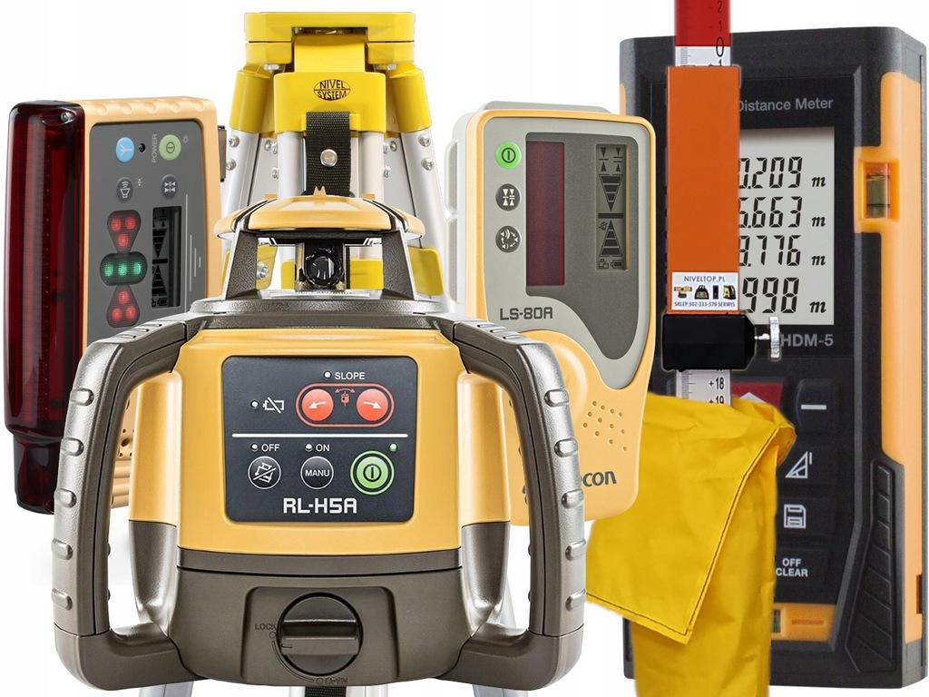 Zestaw do KOPARKI niwelator laserowy TOPCON RLH5A - 7655487187 ...