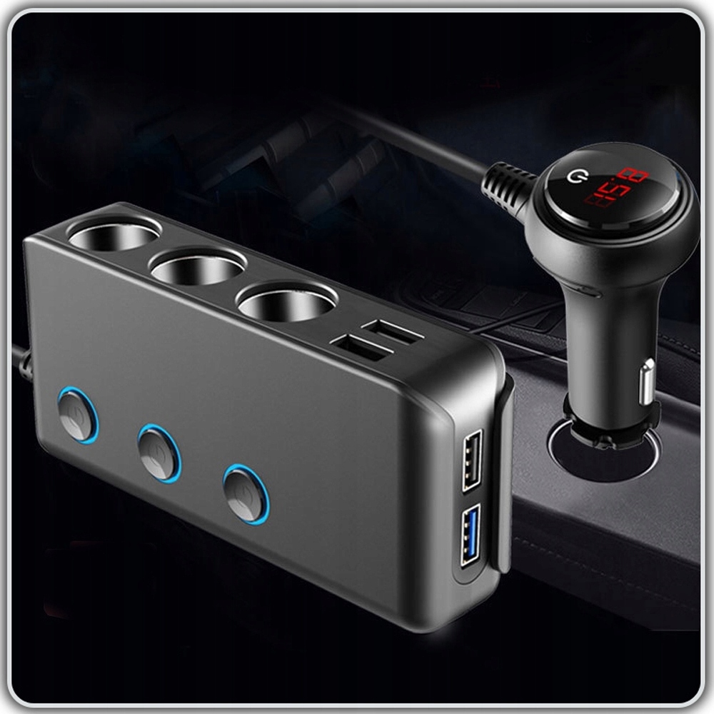 ROZDZIELACZ ROZGAŁĘŹNIK GNIAZDA ZAPALNICZKI 12-24V 4 x USB ŁADOWARKA - 17051356817 - oficjalne ...