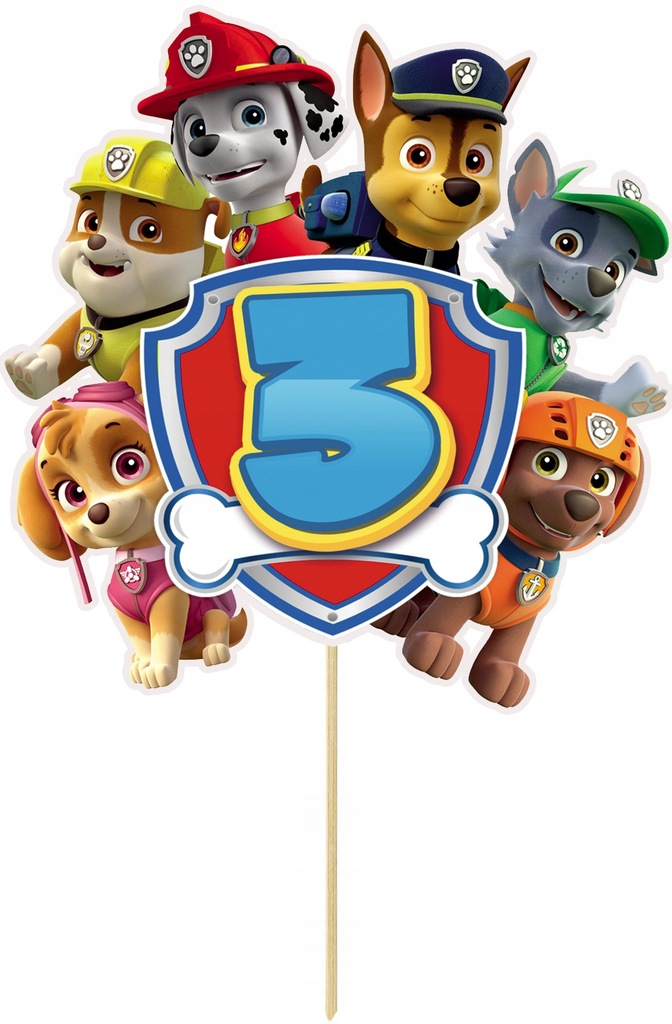 TOPPER NA TORT TRZECIE URODZINY 3 LATKA PSI PATROL - 13021874273 ...